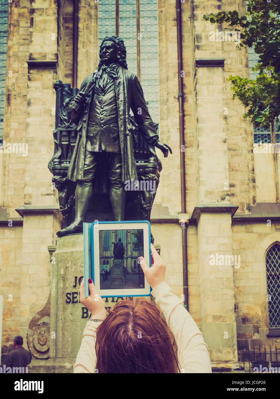 The Neues Bach Denkmal meaning new Bach monument stands since 1908 in ...