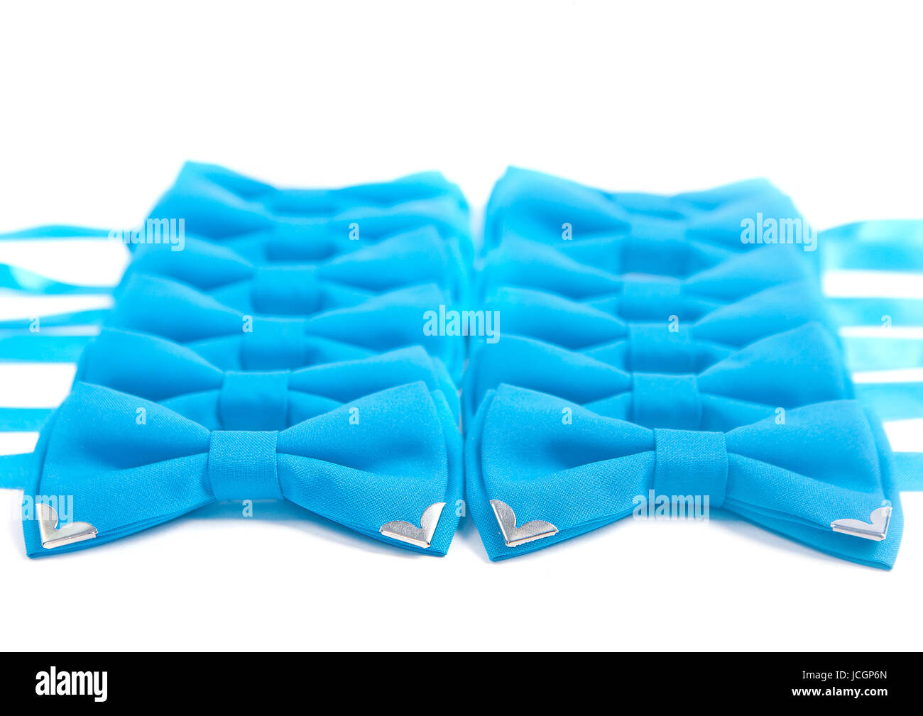 many bow tie same style colors, on white background Stock Photo - Alamy