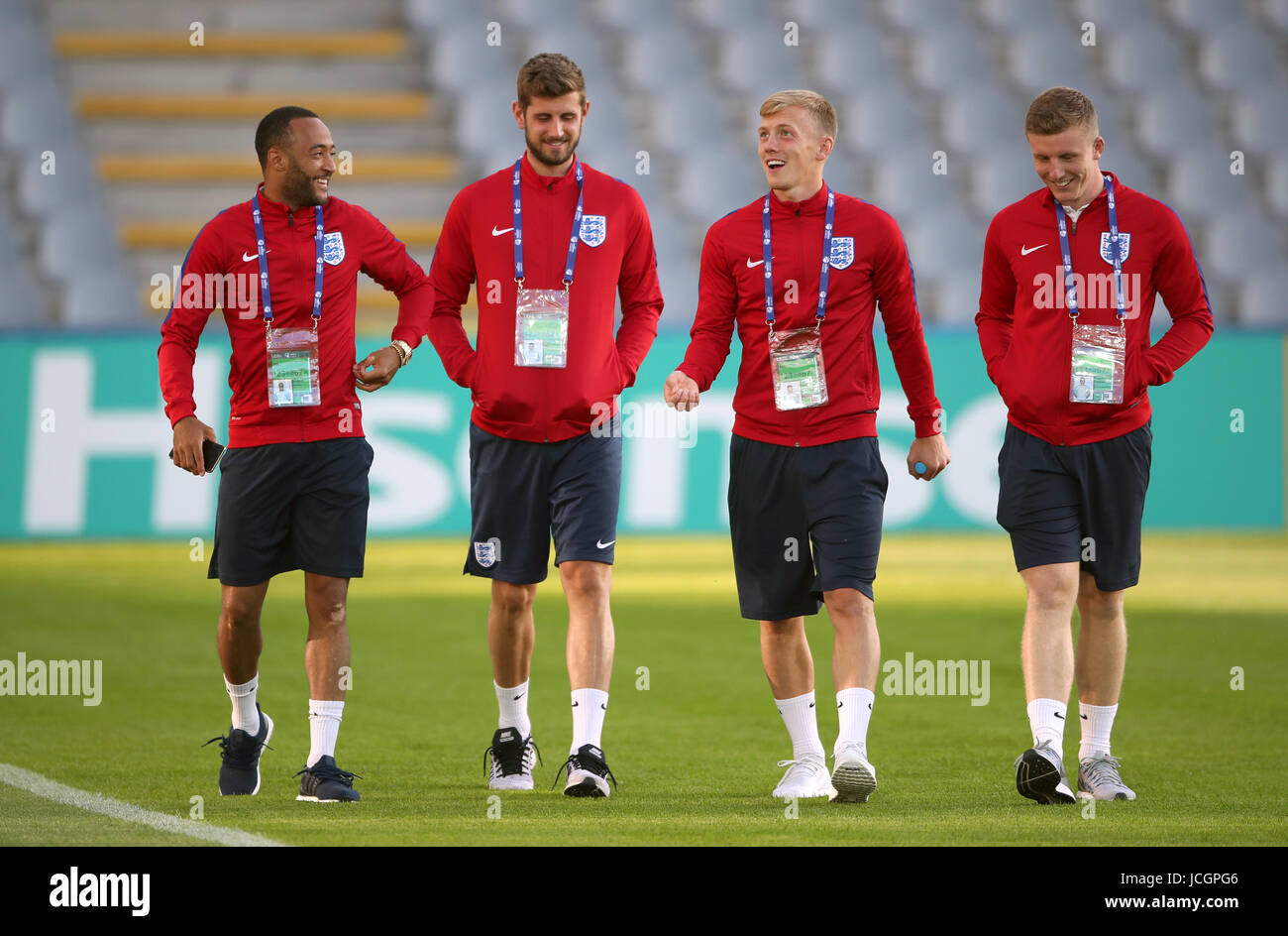 England U21's (from left to right) Nathan Redmond, Jack Stephens, James ...