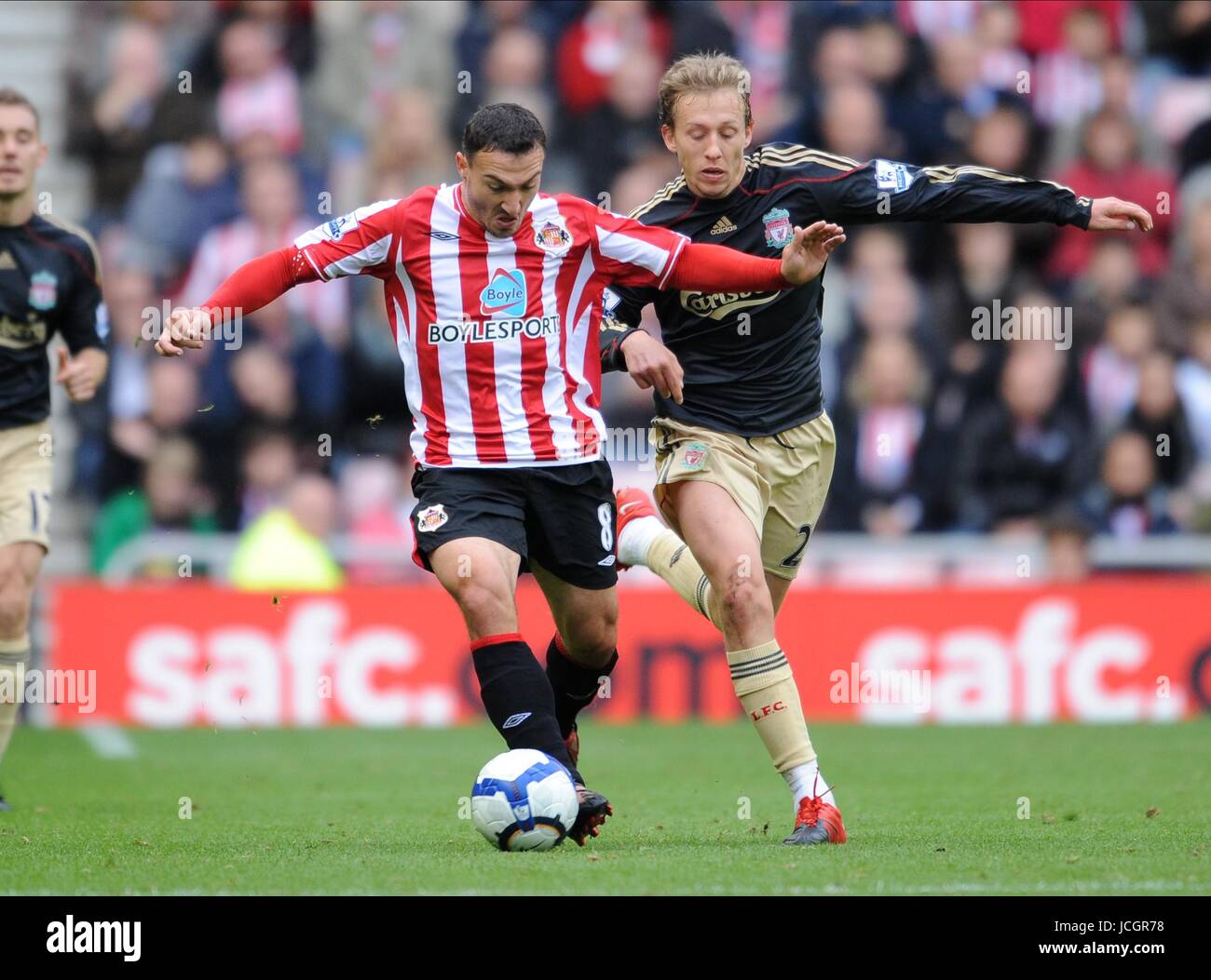 STEED MALBRANQUE & LUCAS LEIVA SUNDERLAND V LIVERPOOL STADIUM OF LIGHT ...