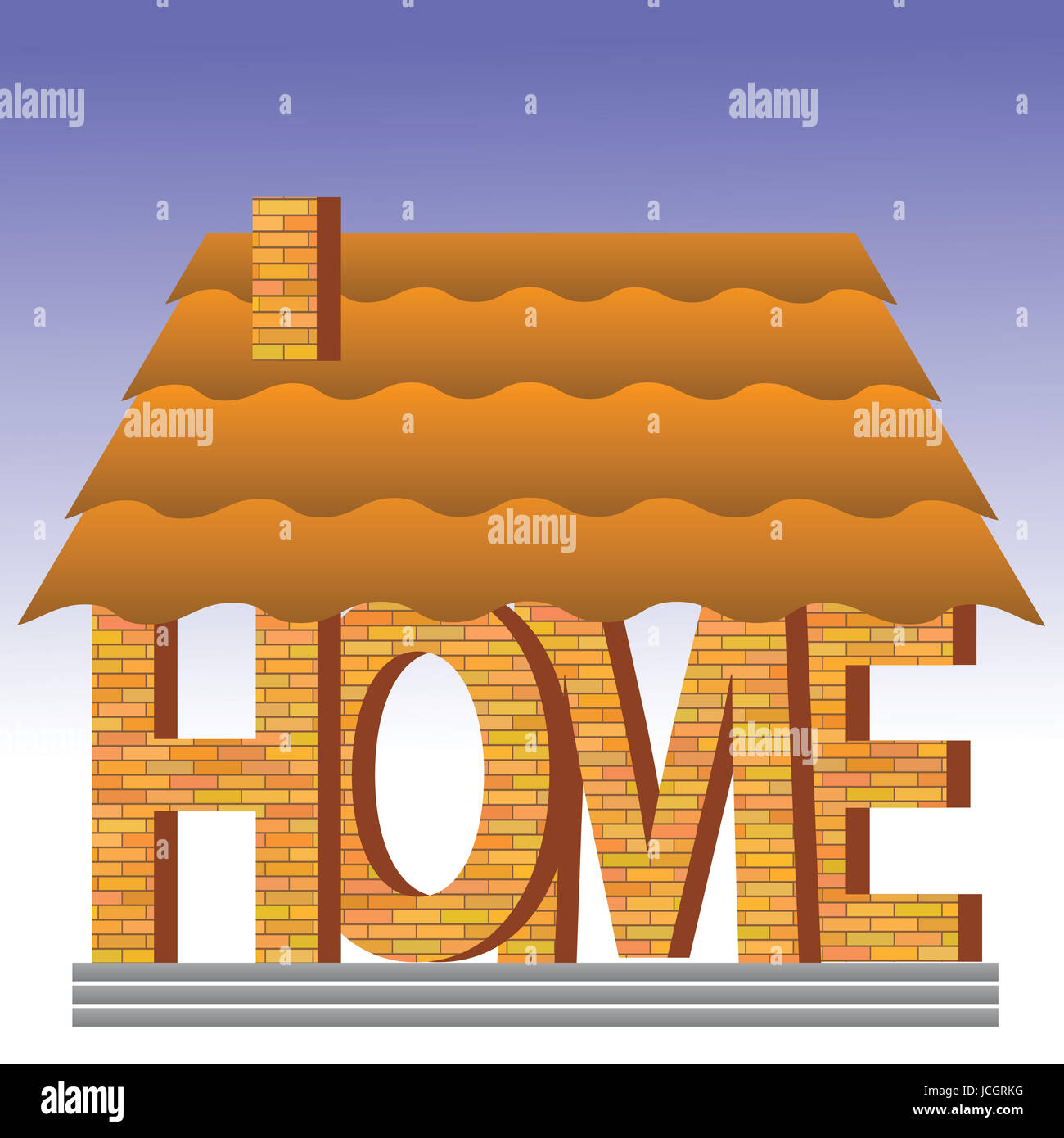 colorful illustration with brick letter home icon on a white background ...