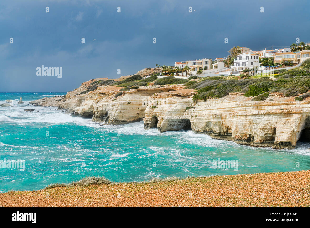 Sea Caves district, near Coral Bay beach near Paphos, Pafos, Cyprus ...
