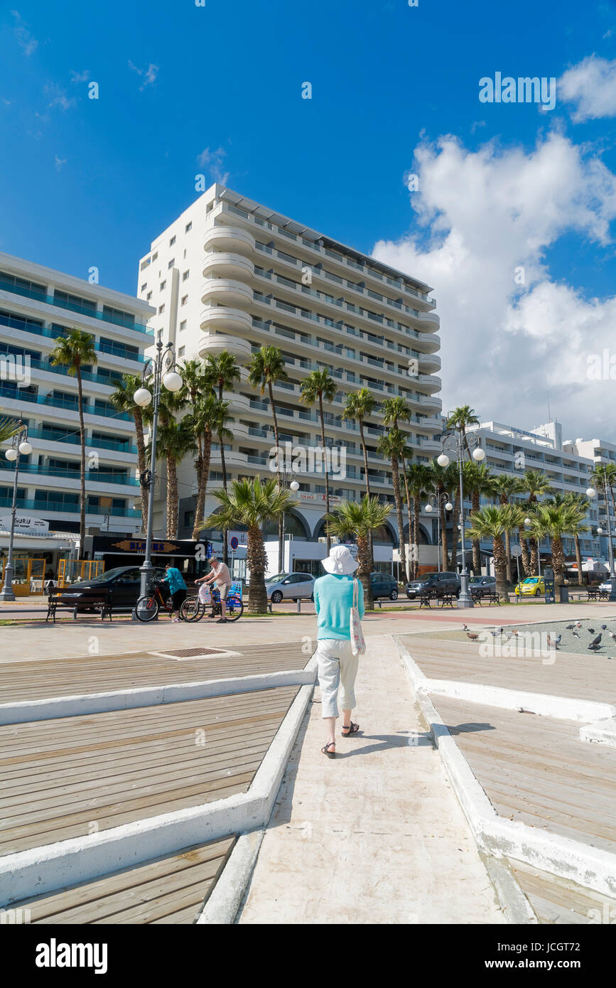 Larnaka, beach seafront, sea front, south coast, Cyprus Stock Photo - Alamy