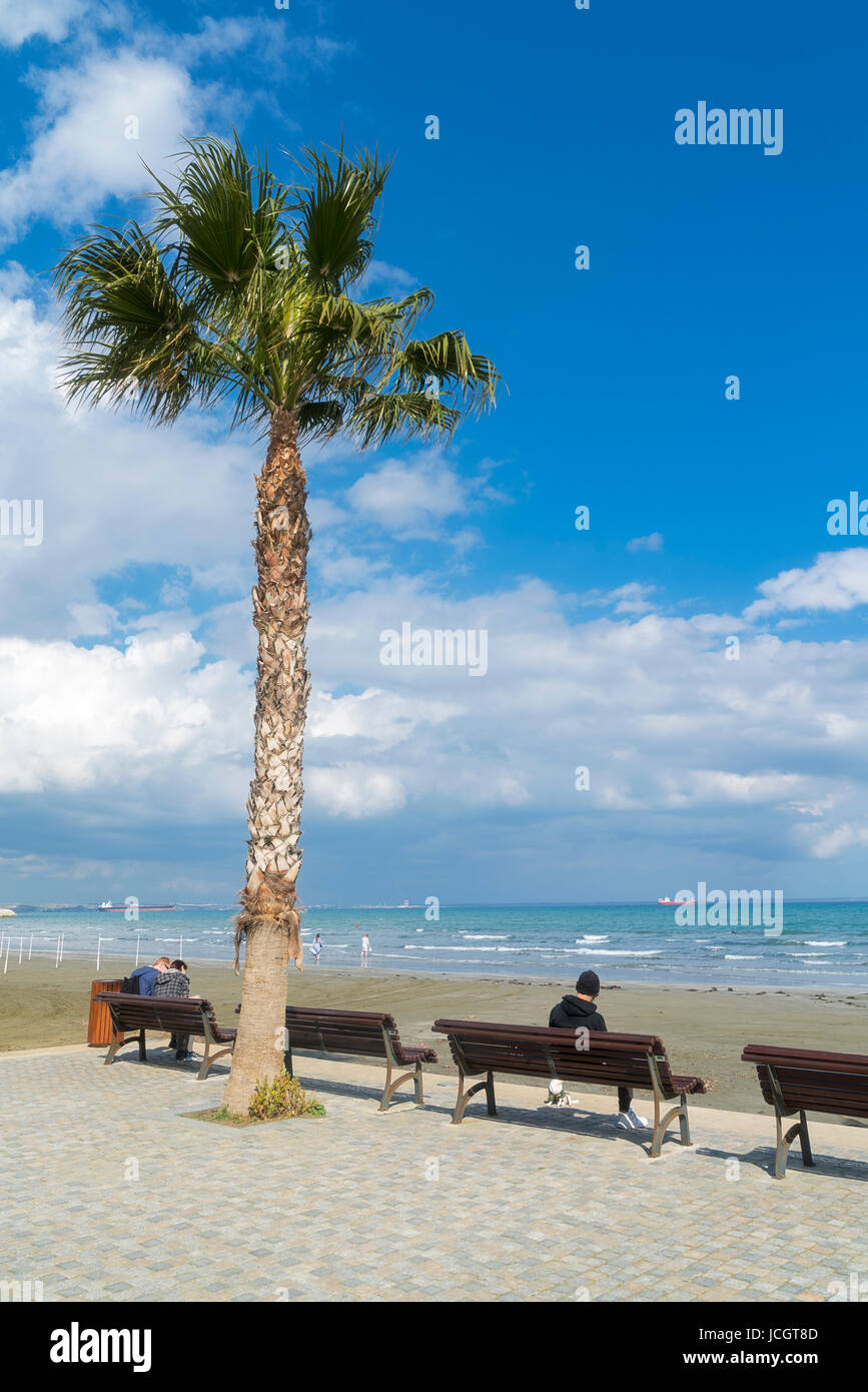 Larnaka, beach seafront, sea front, south coast, Cyprus Stock Photo - Alamy