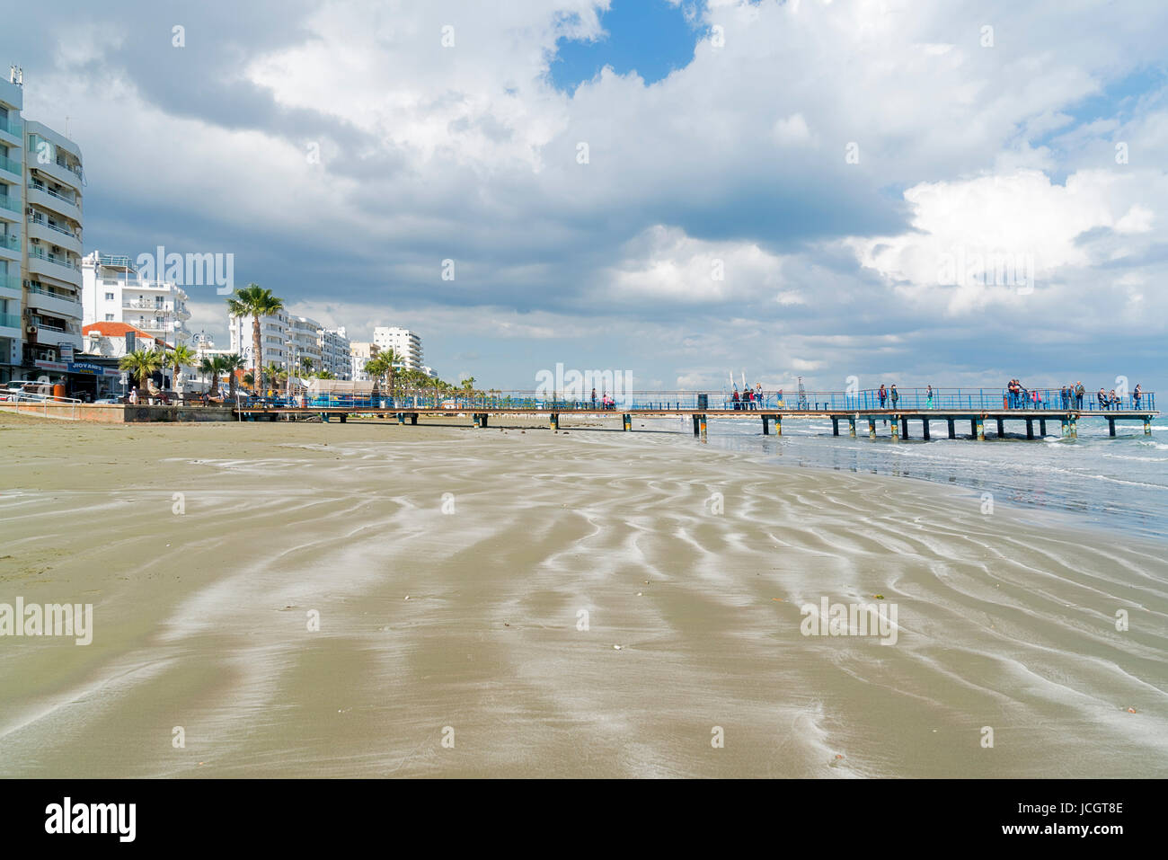 Larnaka, beach seafront, sea front, south coast, Cyprus Stock Photo - Alamy