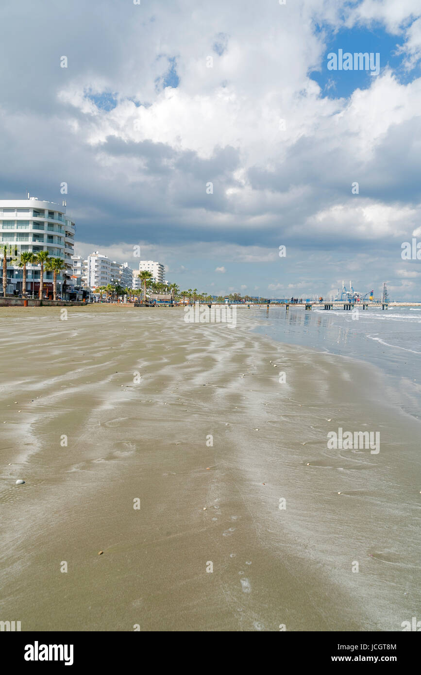 Larnaka, beach seafront, sea front, south coast, Cyprus Stock Photo - Alamy