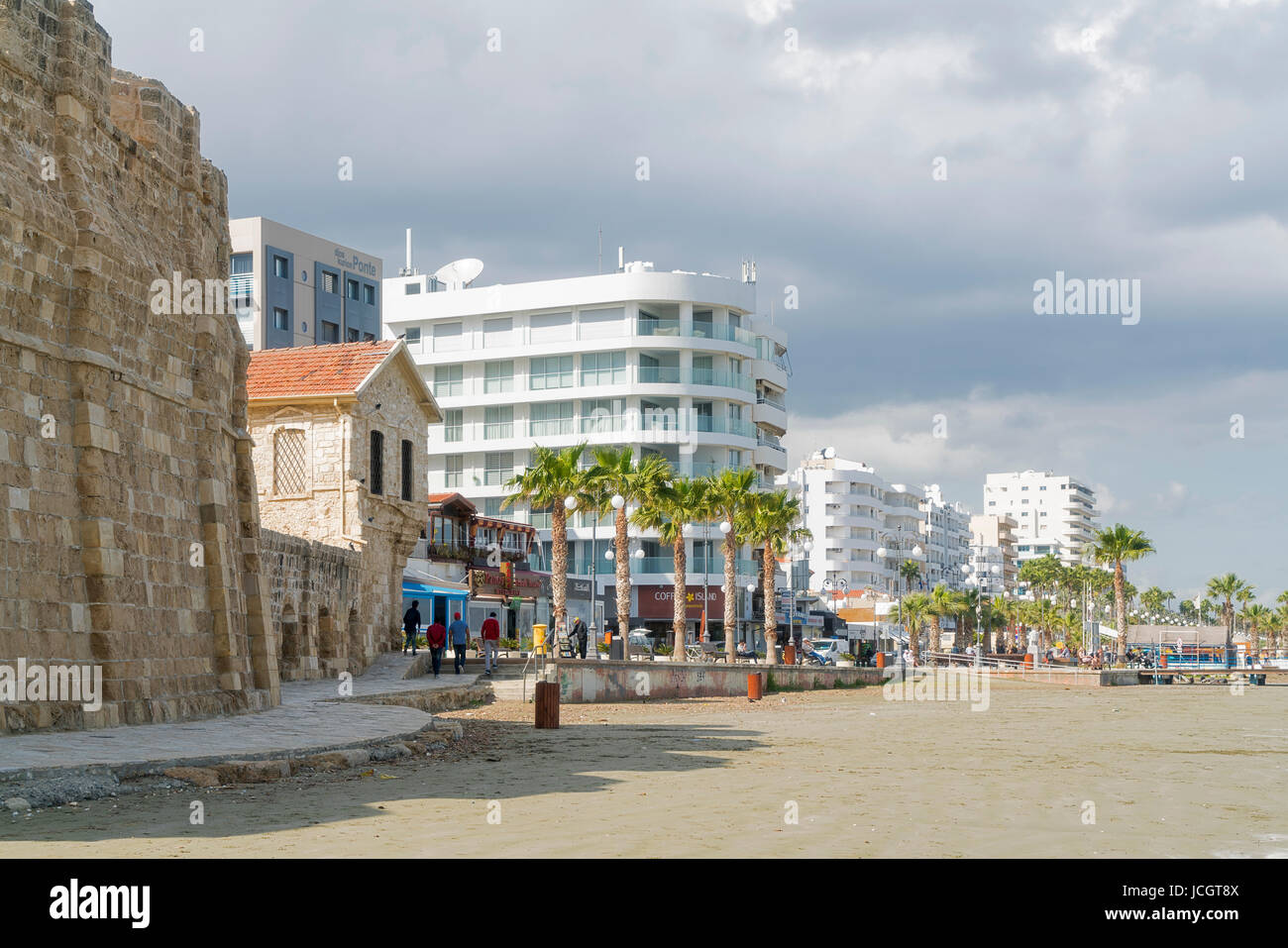 Larnaka, beach seafront, sea front, south coast, Cyprus Stock Photo - Alamy