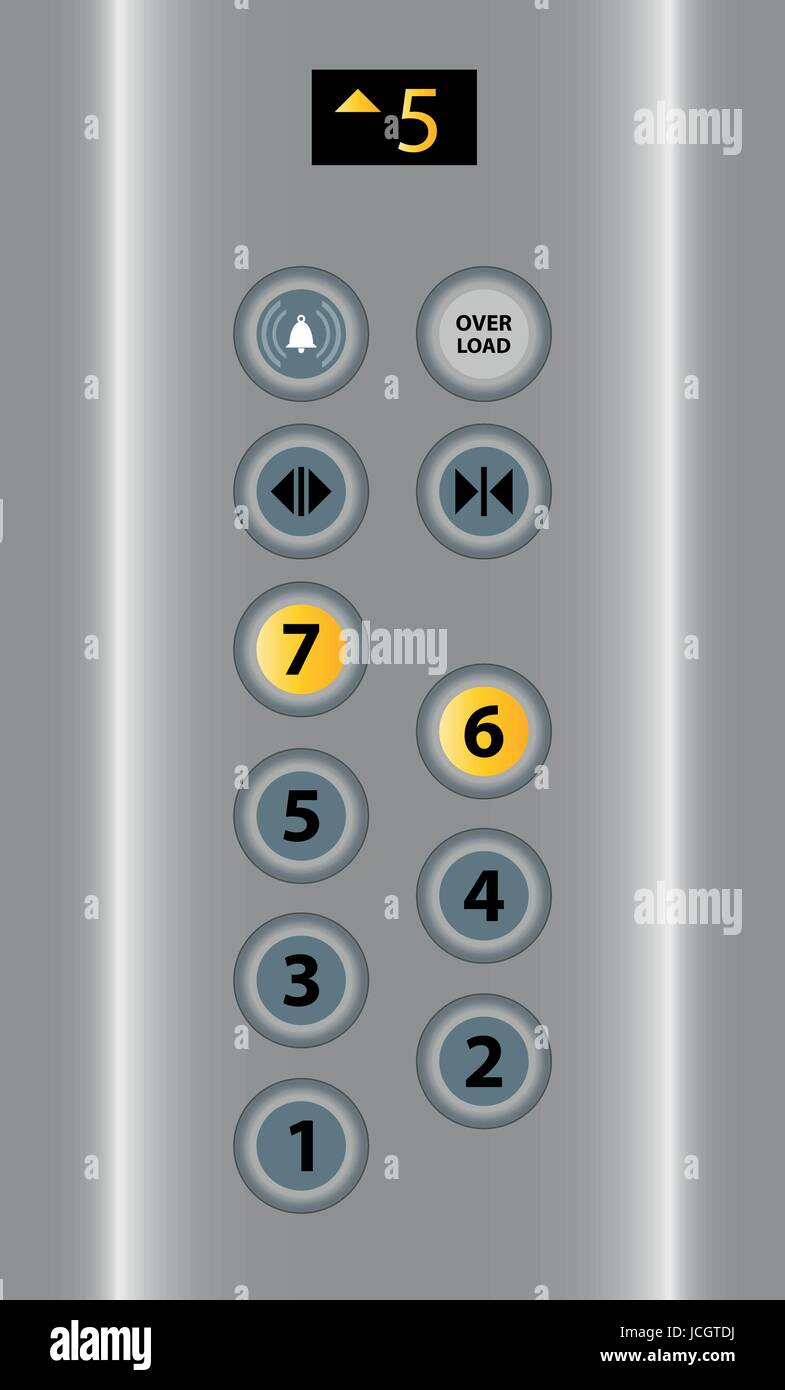 Elevator Button show floor open and close Vector illustration Stock ...