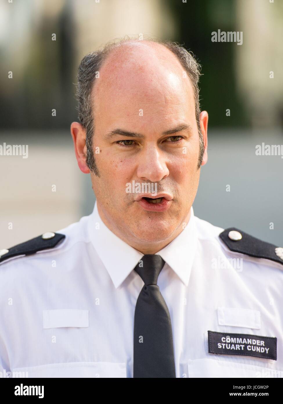 Commander stuart cundy speaks hi-res stock photography and images - Alamy
