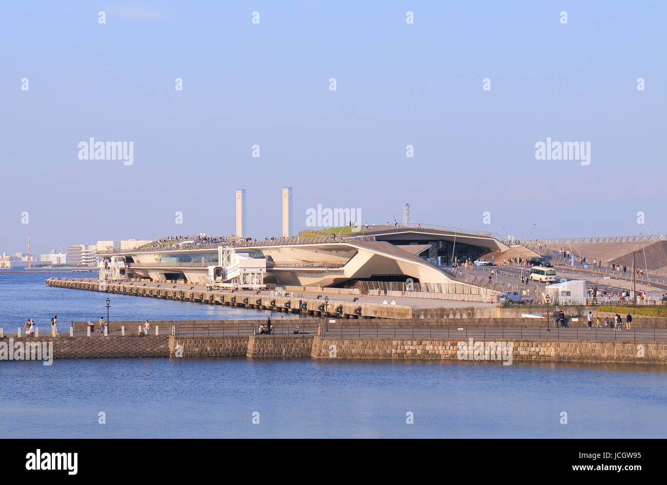 People visit Yokohama port Osanbashi pier in Yokohama Japan Stock Photo ...