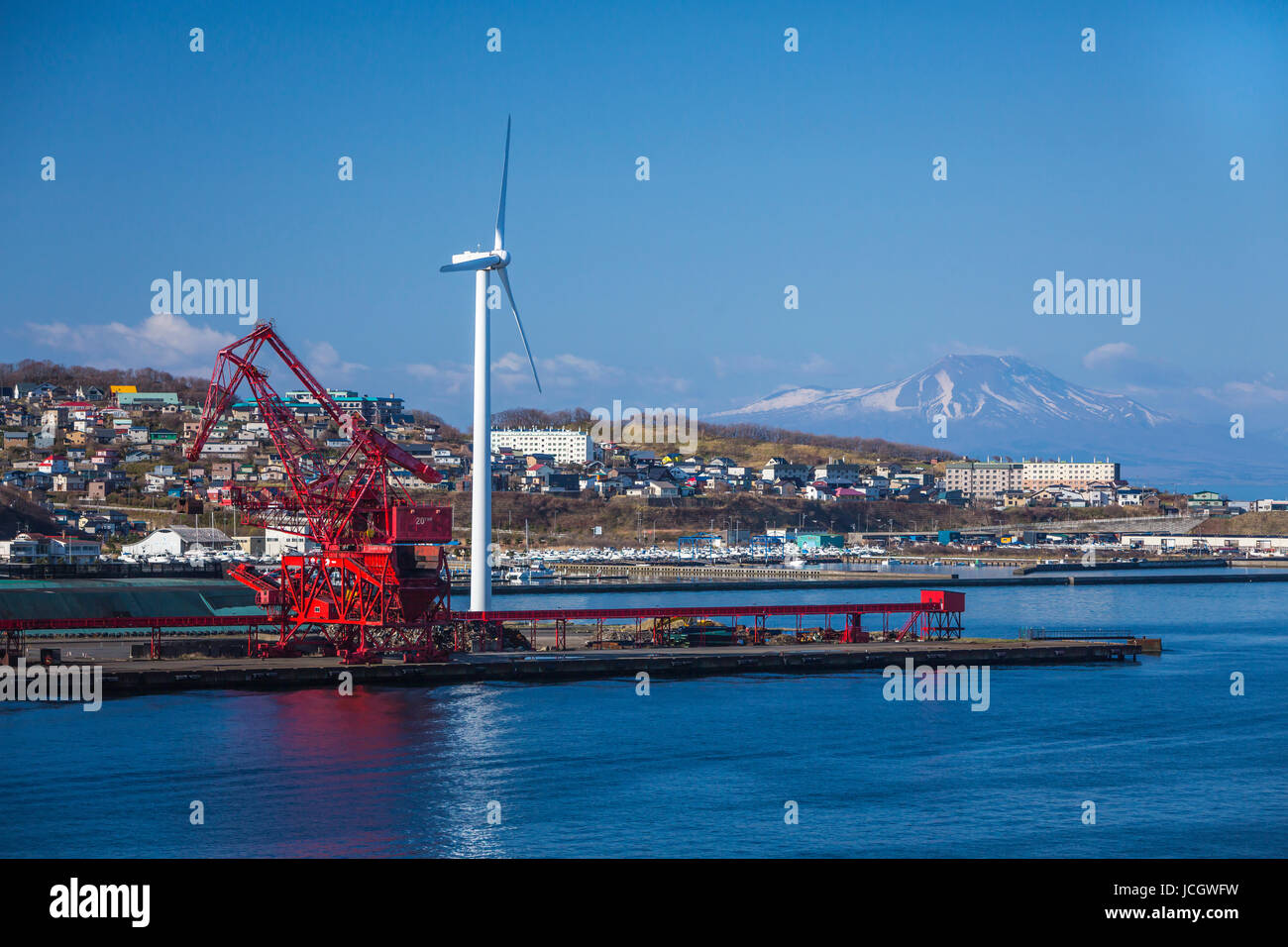 The port of Muroran and Uchiura Bay, Muroran, Hokkaido, Japan Stock ...