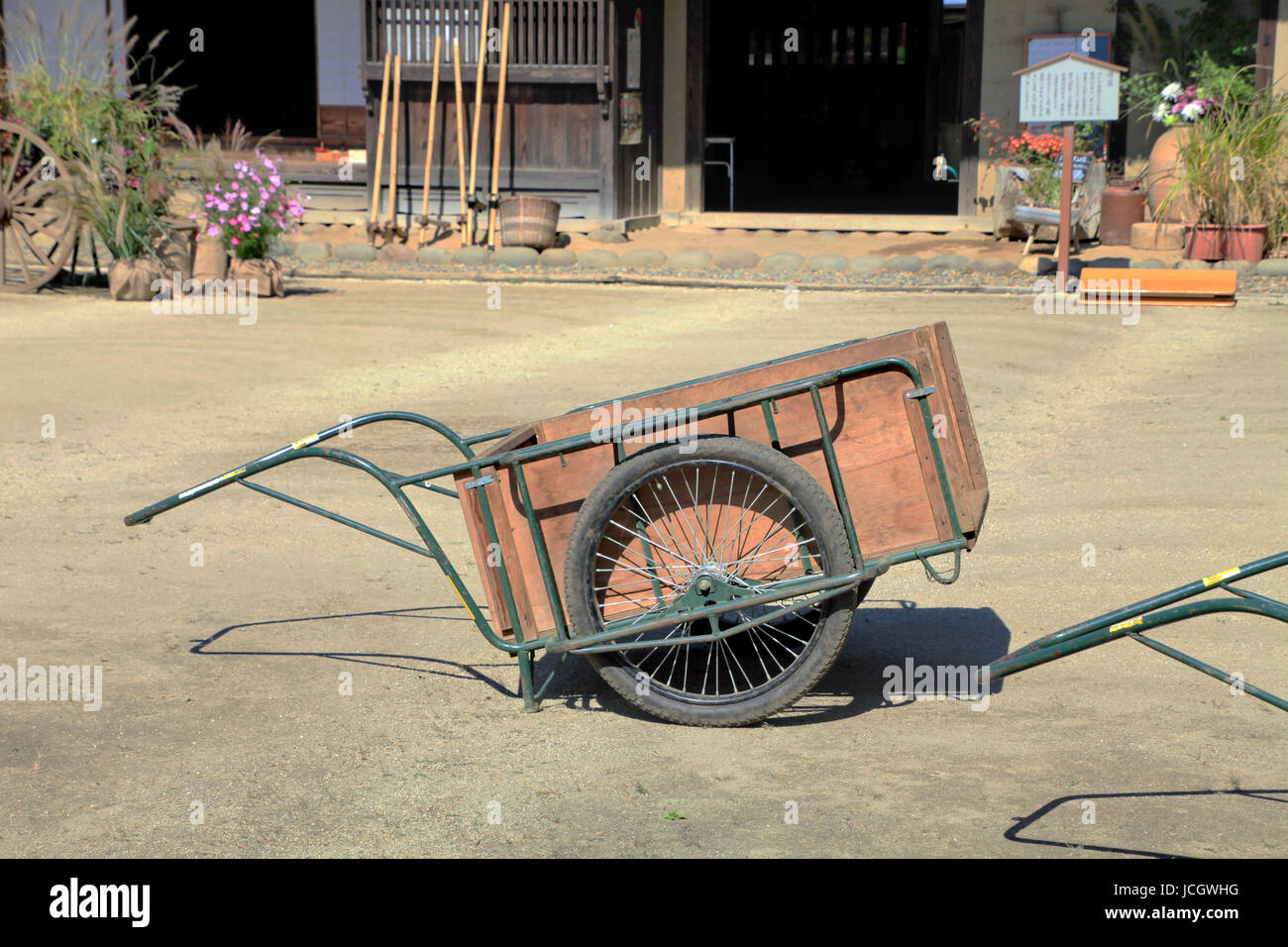 Traditional Handcart at Satoyama Old Farmhouse Park in Musashi-Murayama ...
