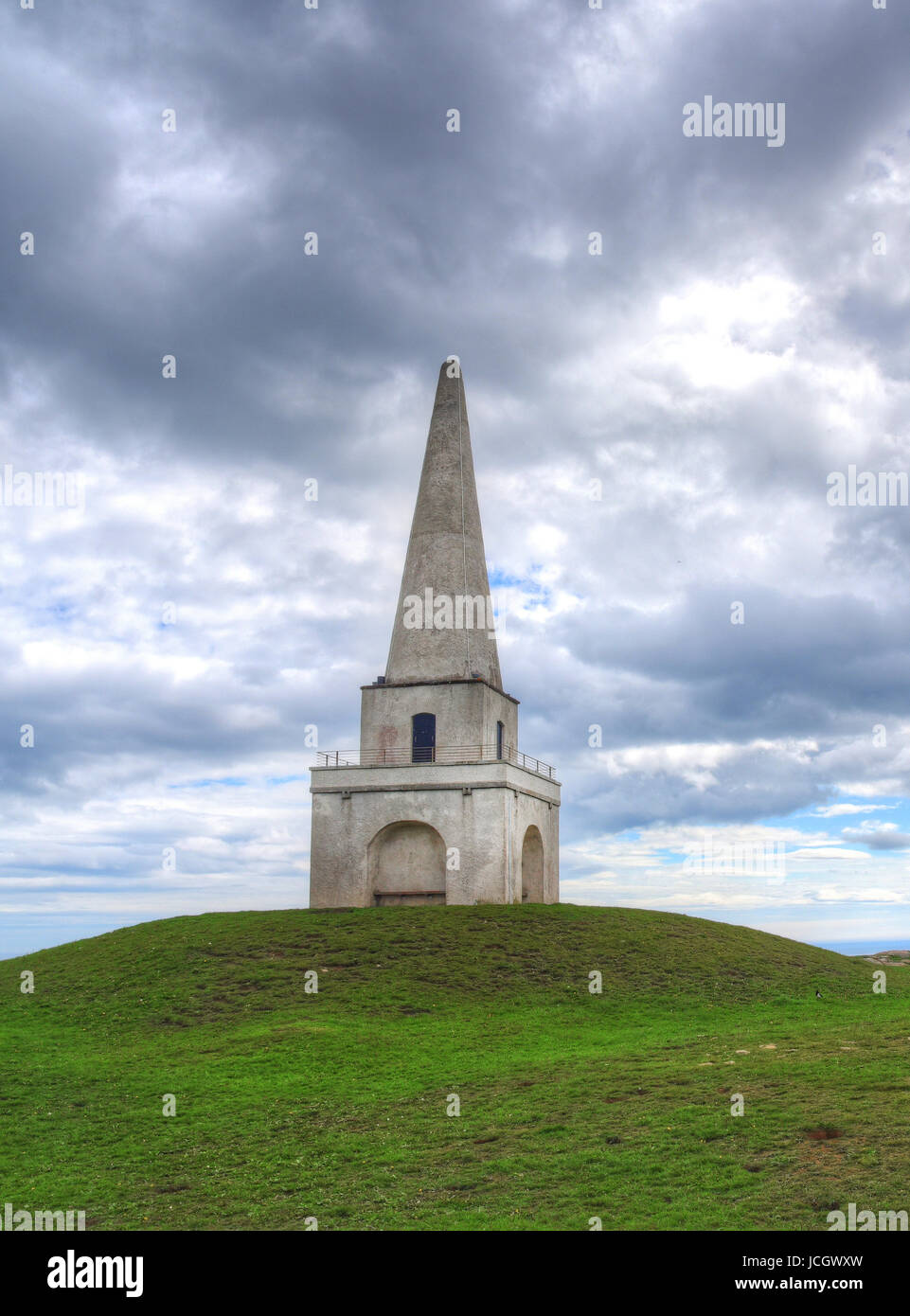 The view of the Killiney Hill Obelisk in Dublin, Ireland Stock Photo ...