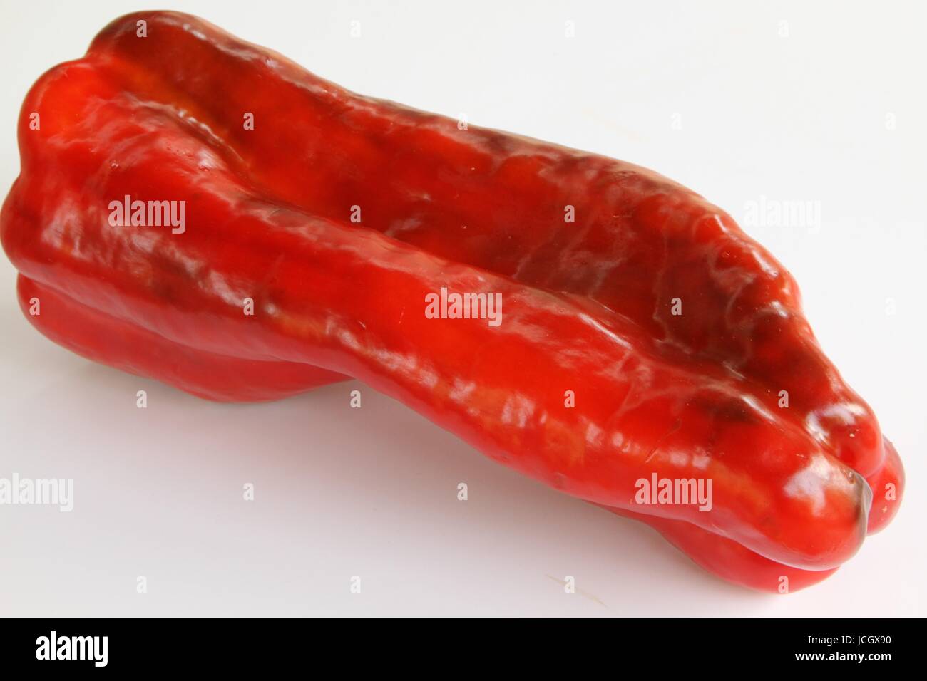 Red Pepper Close up on White background Stock Photo - Alamy