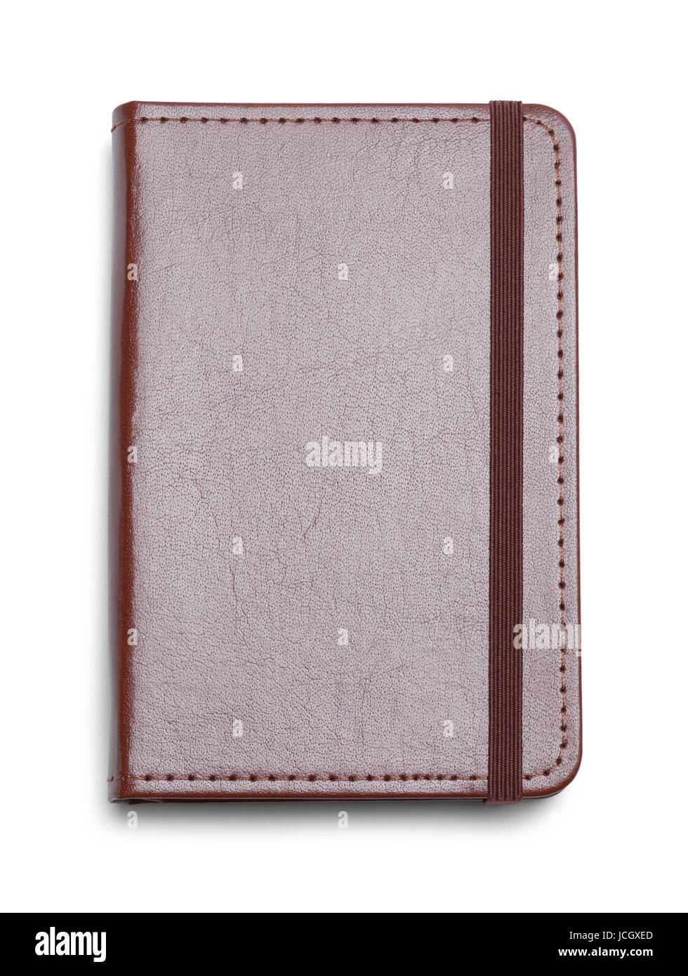 Closed Leather Journal Isolated on White Background Stock Photo - Alamy