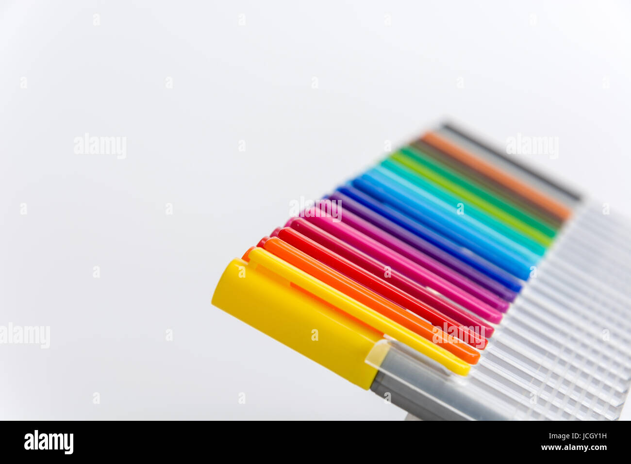 Many color fine liners isolated on white background Stock Photo - Alamy