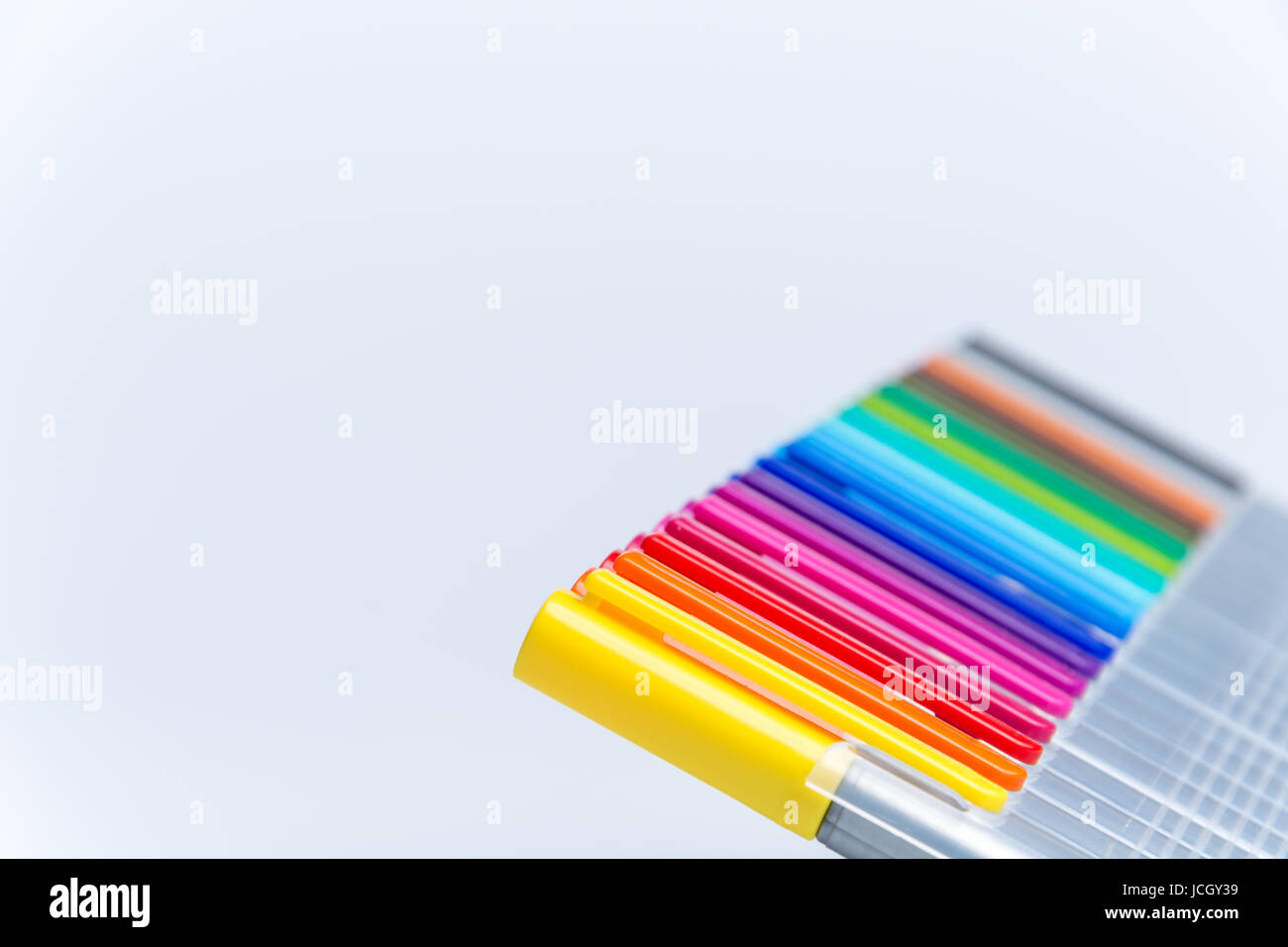 Many color fine liners isolated on white background Stock Photo - Alamy