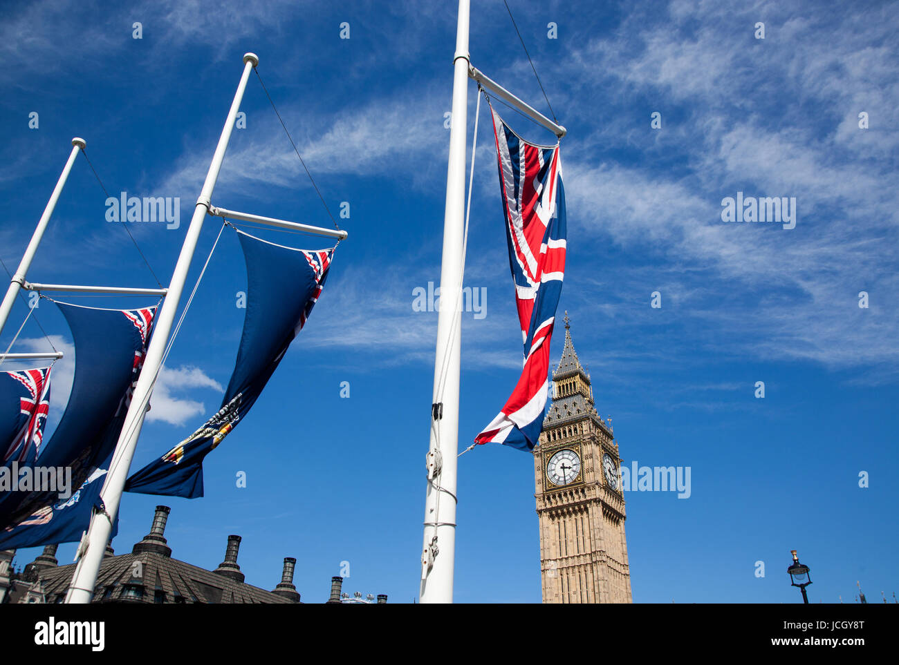 Uk parliament building flags european flag union jack parliament hi-res ...