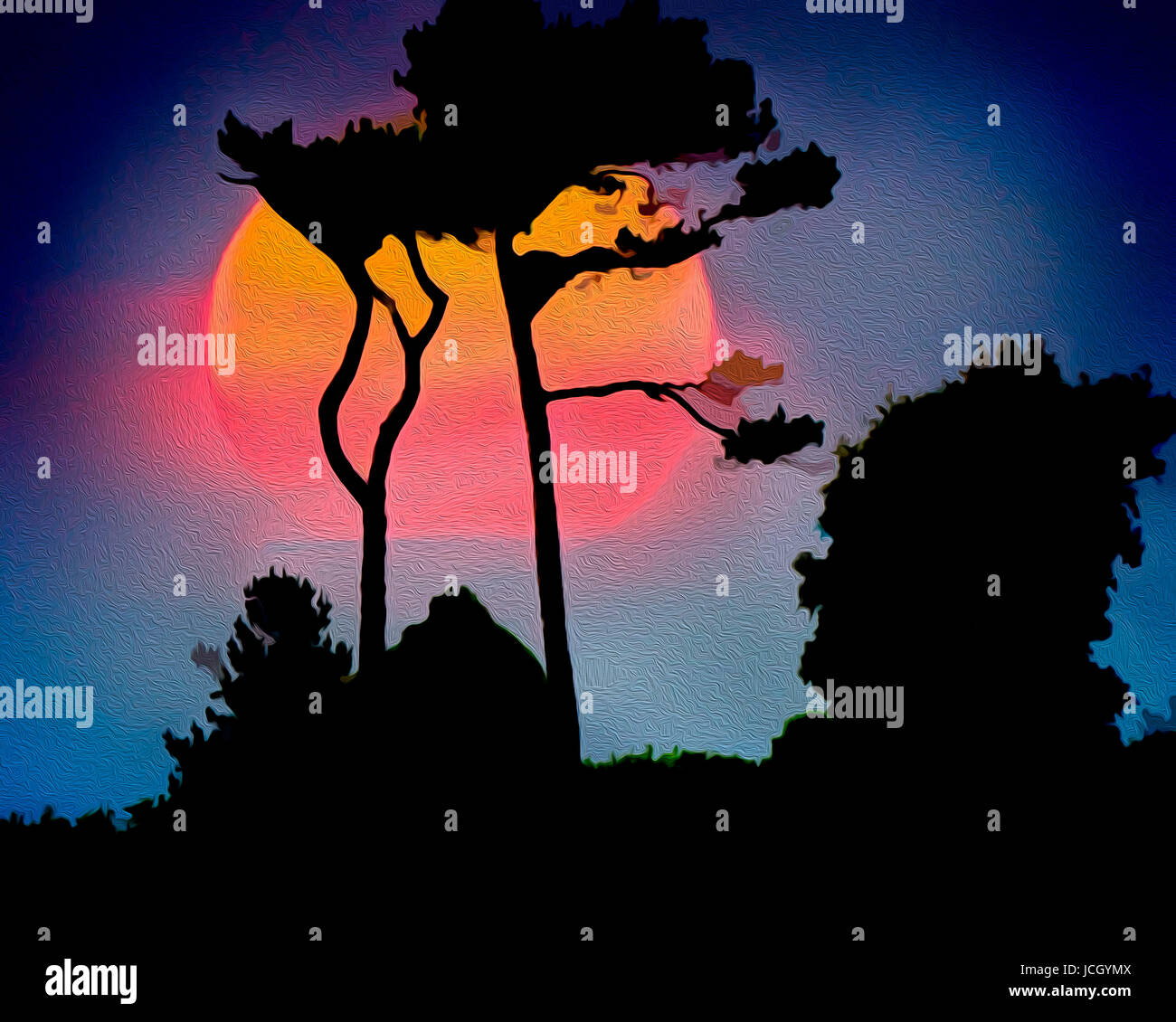 DIGITAL ART: Torquay, Thatchers Rock at Sunset, Devon, Great Britain ...