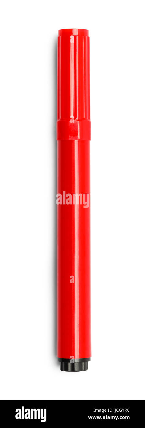 Red Closed Marker Isolated on White Background Stock Photo - Alamy