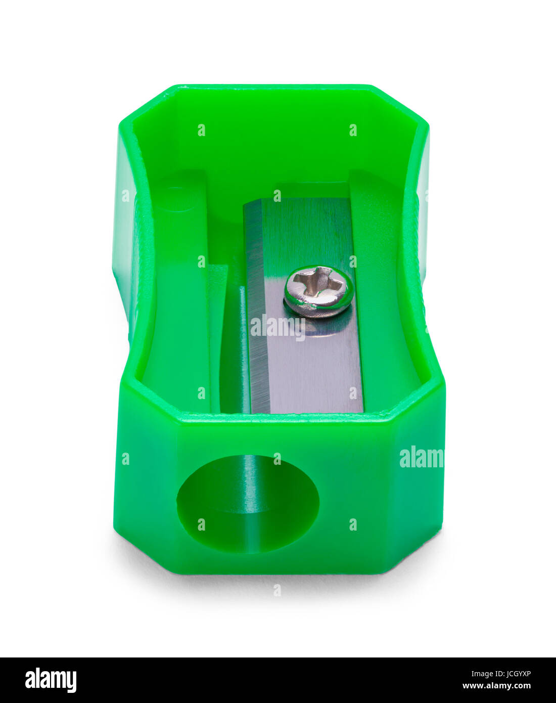 Green Pencil Sharpener Front View Isolated on White Background Stock ...