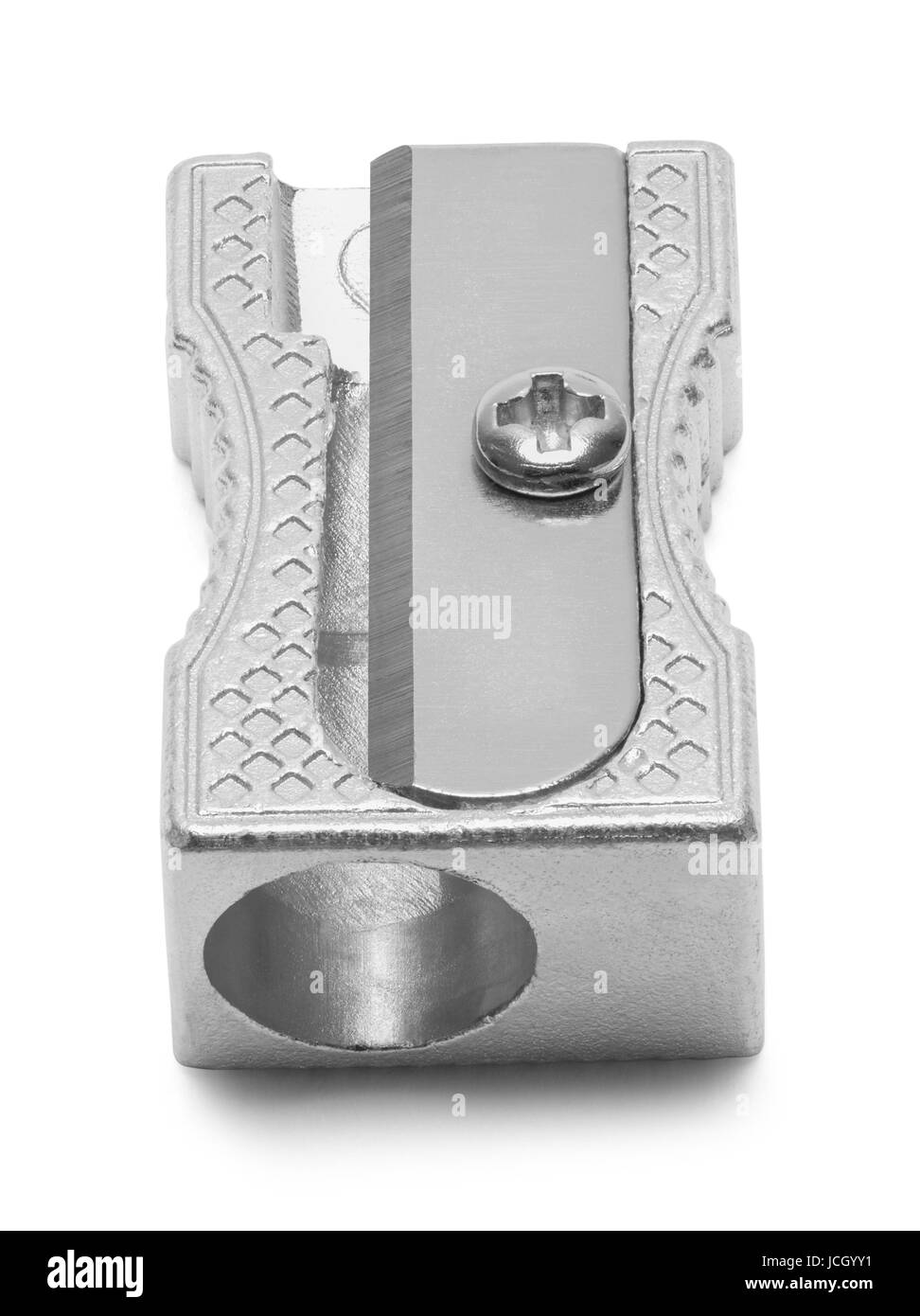 Metal Pencil Sharpener Front View Isolated on White Background Stock ...