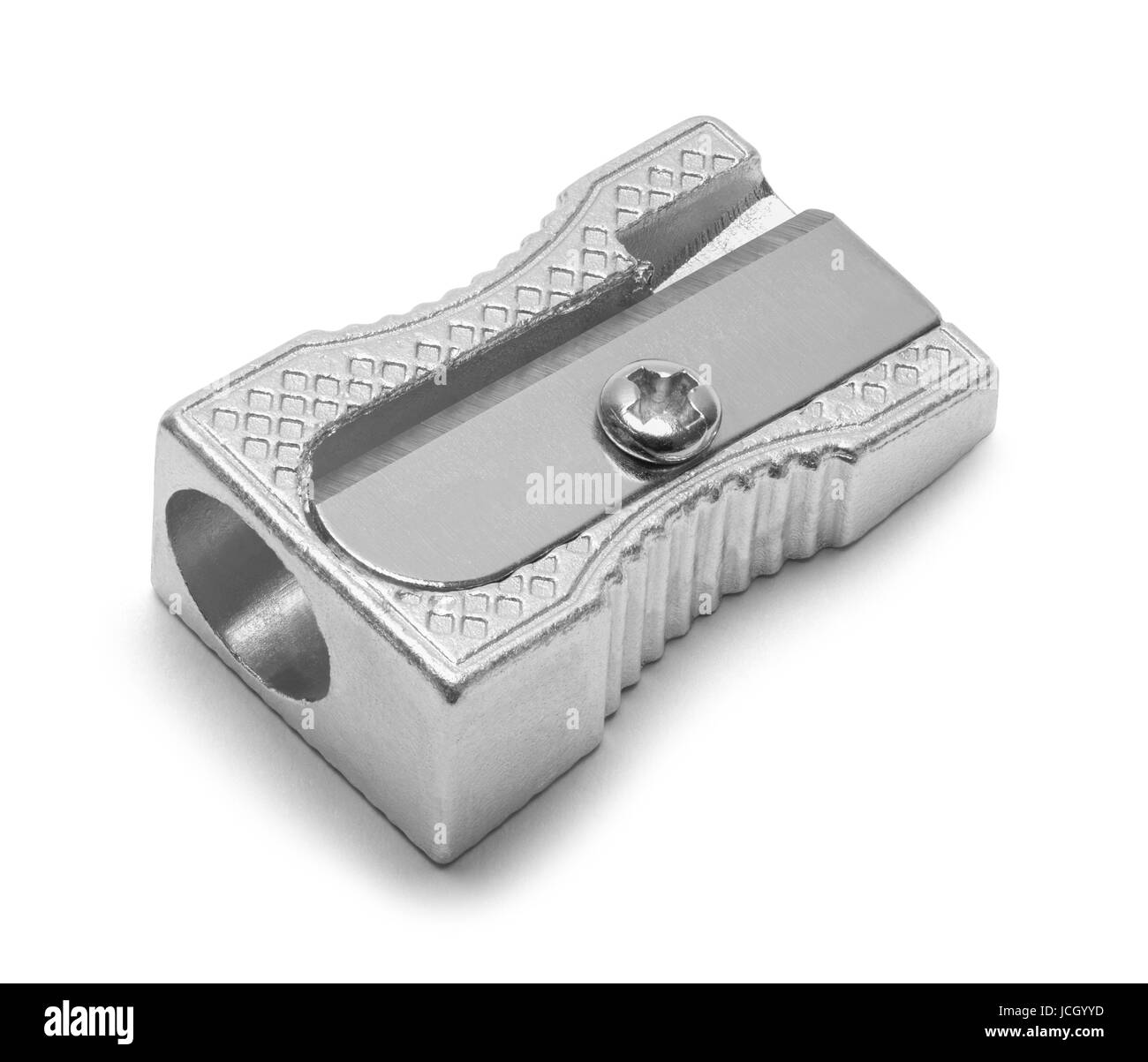 Metal Pencil Sharpener Isolated on White Background Stock Photo - Alamy