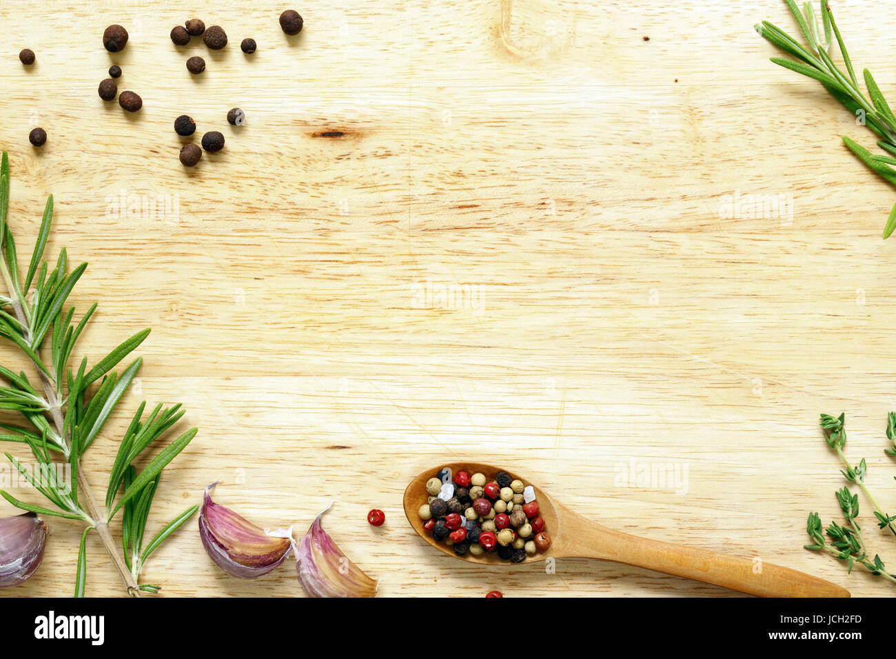 Herbs and spices - background for cooking Stock Photo - Alamy