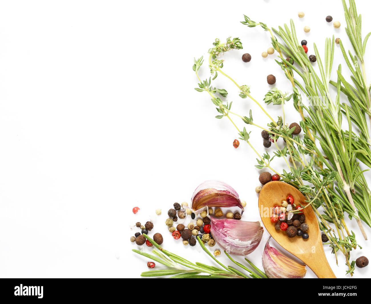 Herbs and spices - background for cooking Stock Photo - Alamy