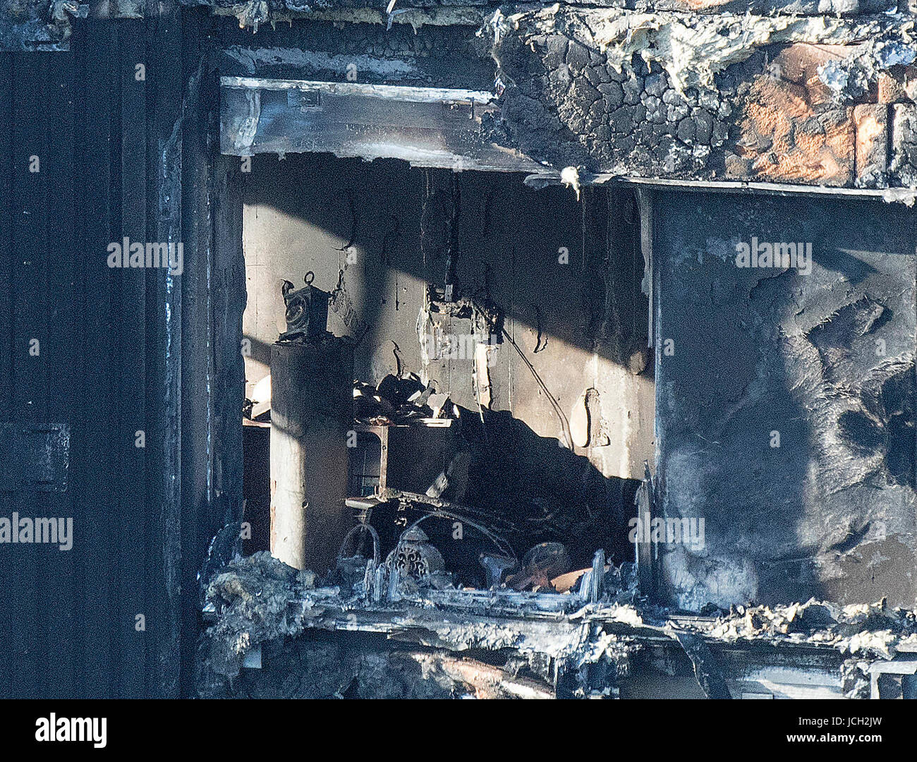 A view inside the Grenfell Tower in west London after a fire engulfed ...