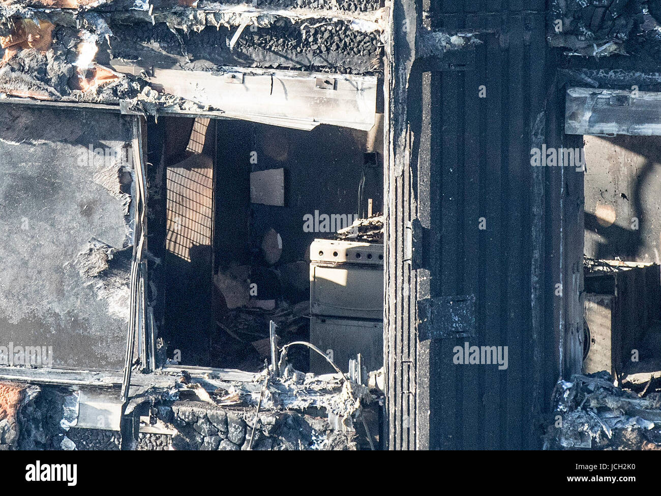 A view inside the Grenfell Tower in west London after a fire engulfed ...