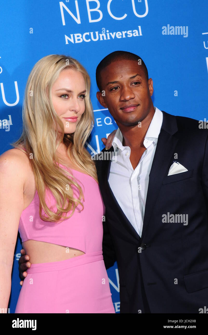 Lindsey Vonn and Kenan Smith attending the 2017 NBCUniversal Upfront ...
