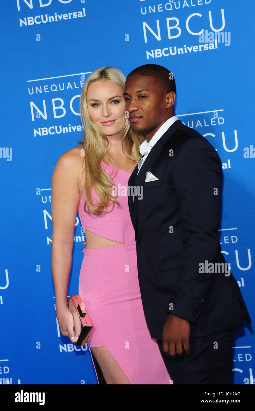 Lindsey Vonn and Kenan Smith attending the 2017 NBCUniversal Upfront ...