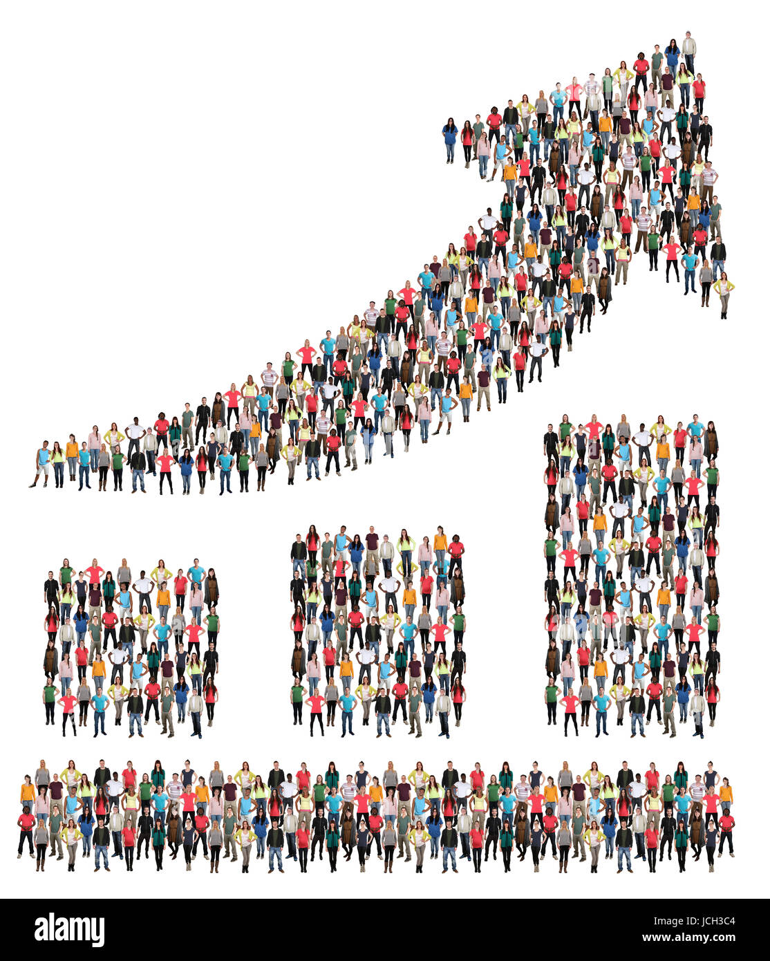 Growth group of people success business chart marketing growing Stock ...