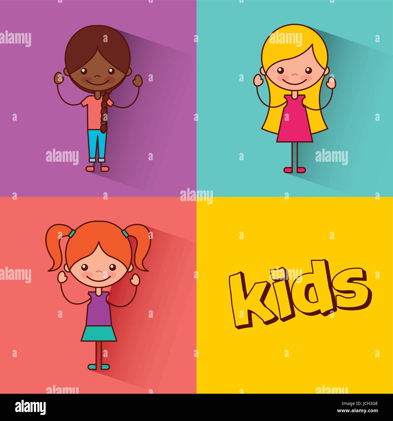 kids happy illustration Stock Vector Image & Art - Alamy