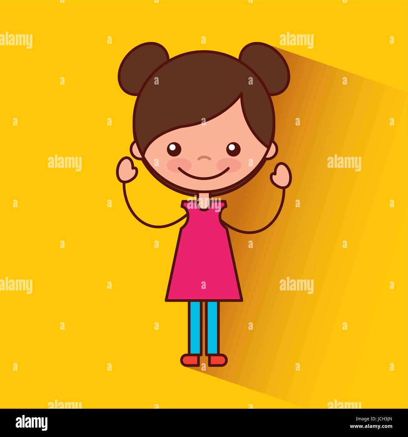 happy girl illustration Stock Vector Image & Art - Alamy