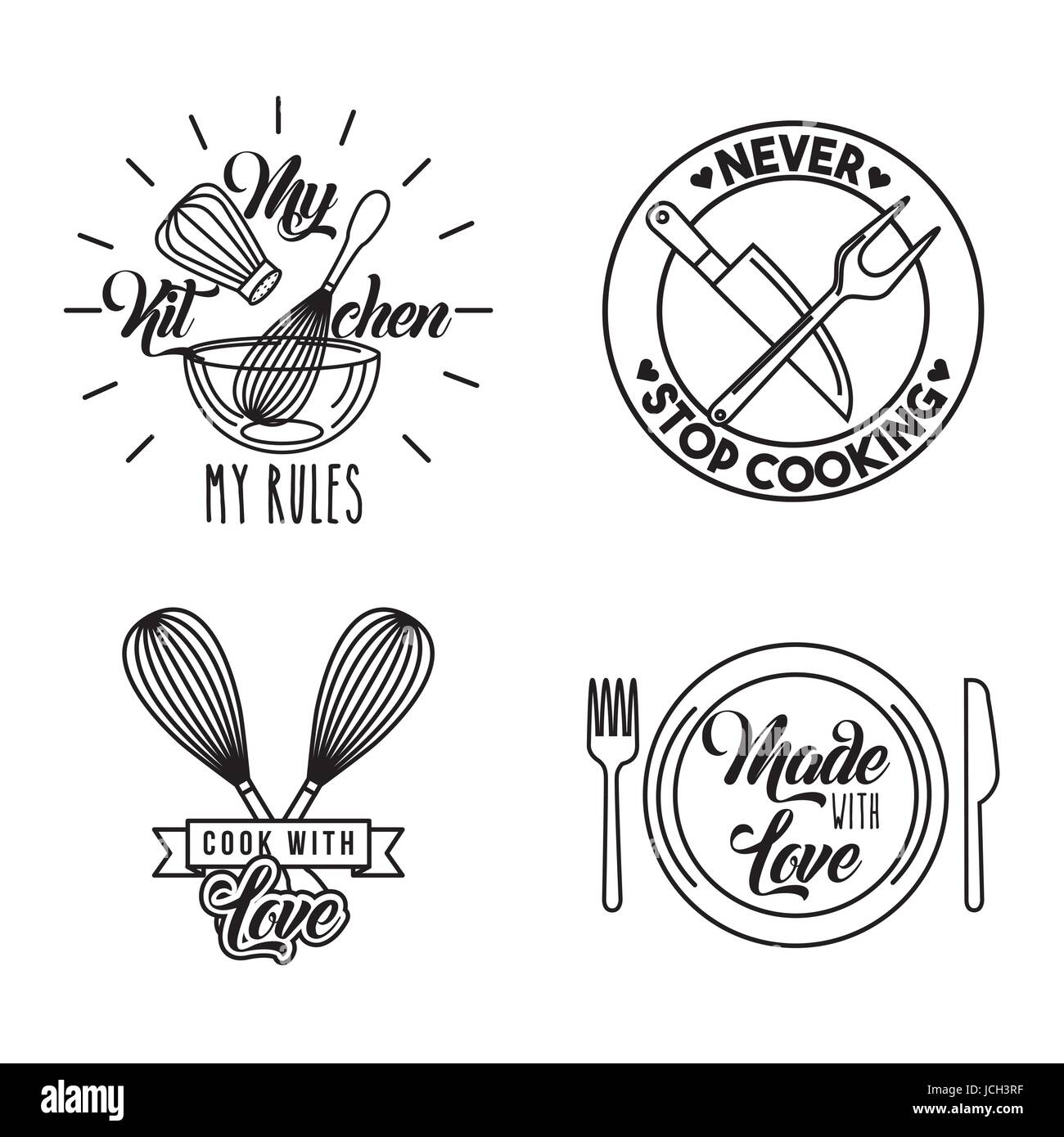 icons set cooking lessons Stock Vector Image & Art - Alamy