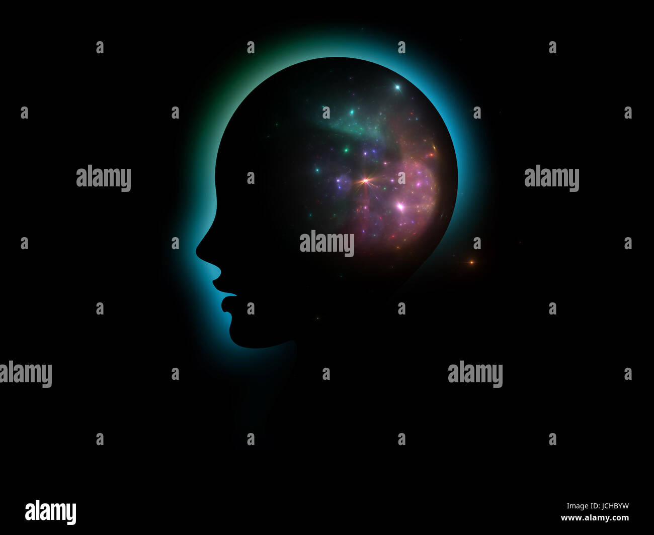 Mind Geometry series. Composition of Human profile, math and design ...