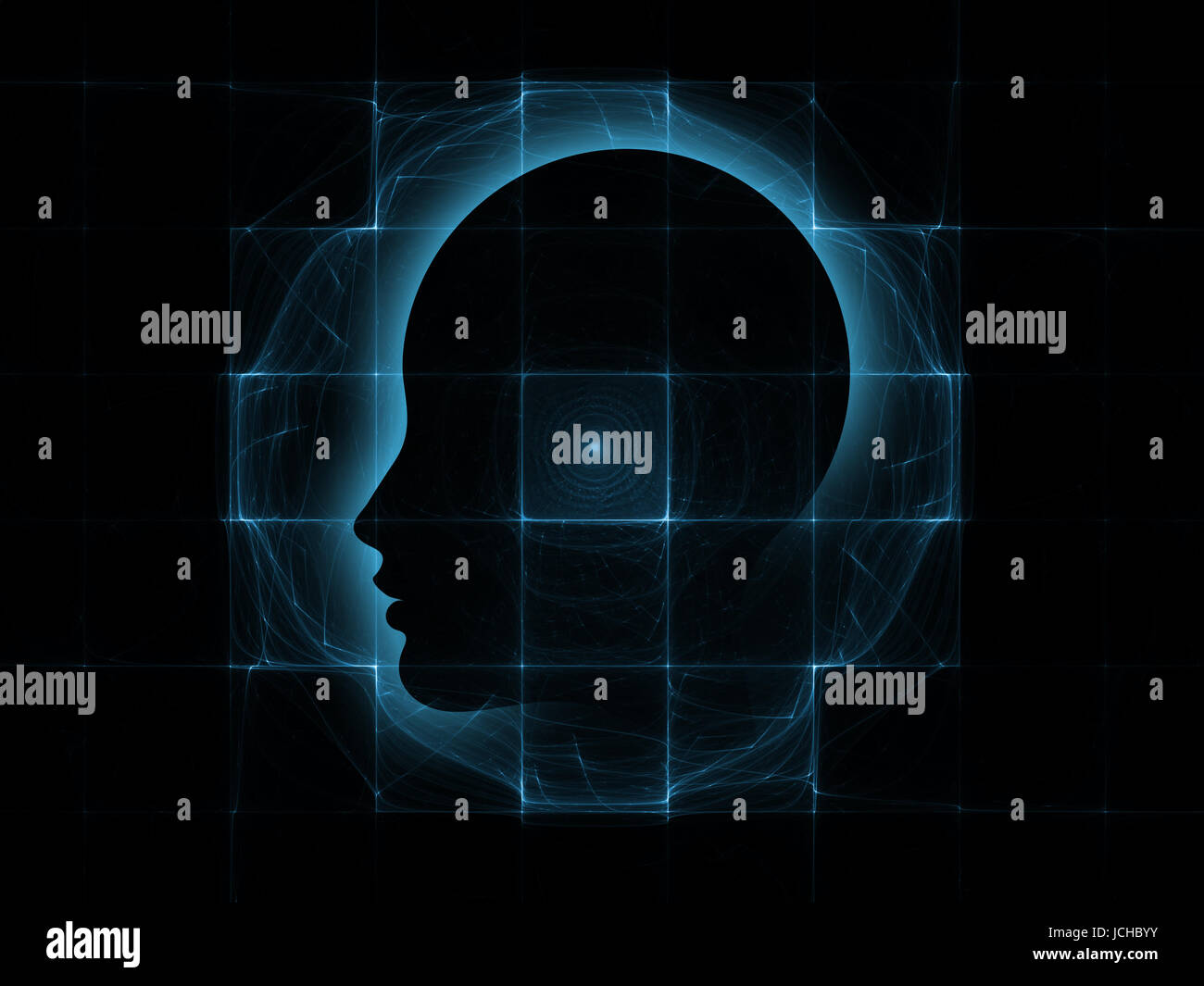 Mind Geometry series. Composition of Human profile, math and design ...