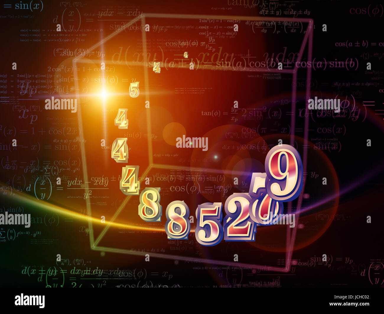 Space Geometry series. Artistic background made of Math, geometry and ...