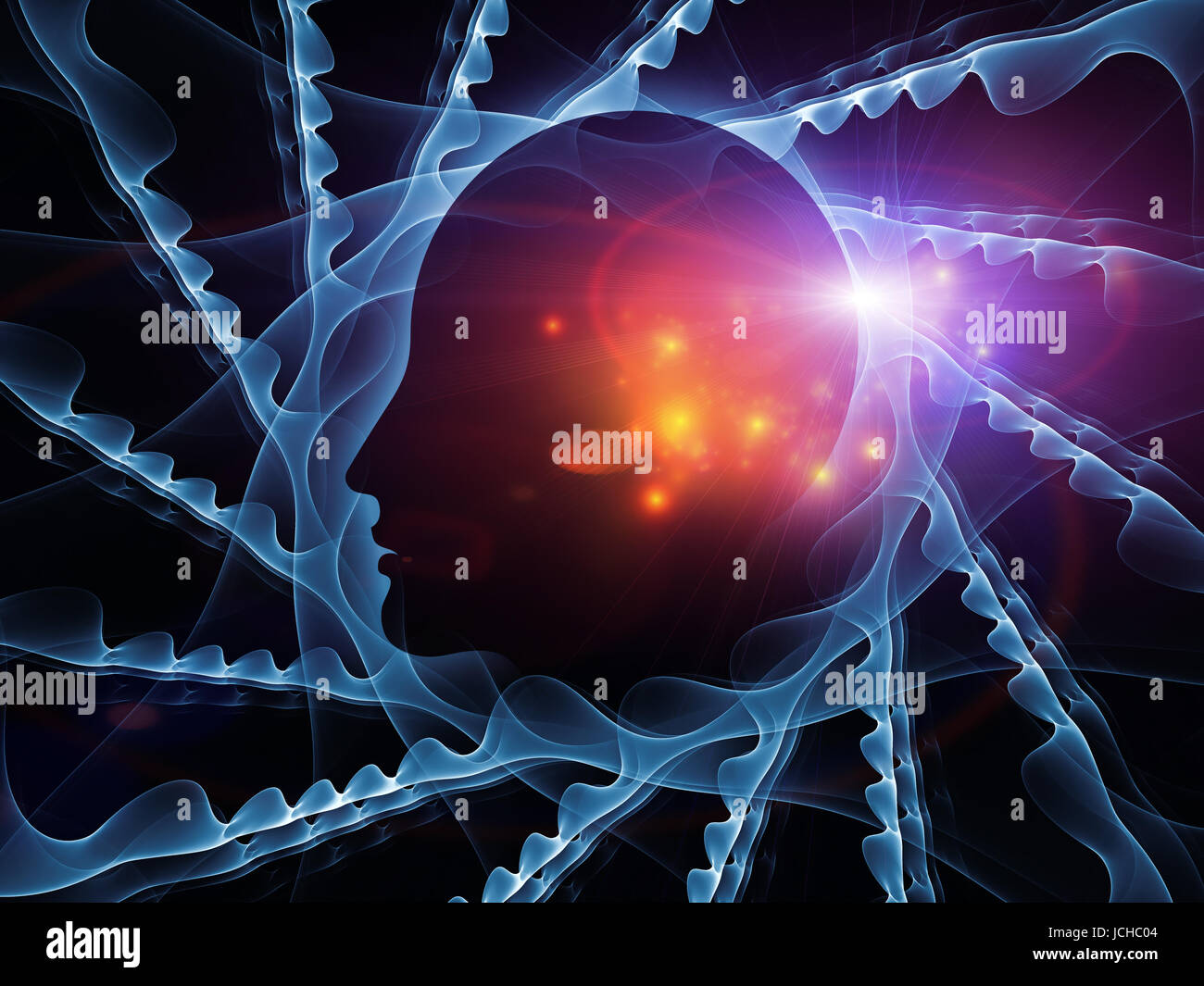 Mind Geometry series. Background design of Human profile, math and ...