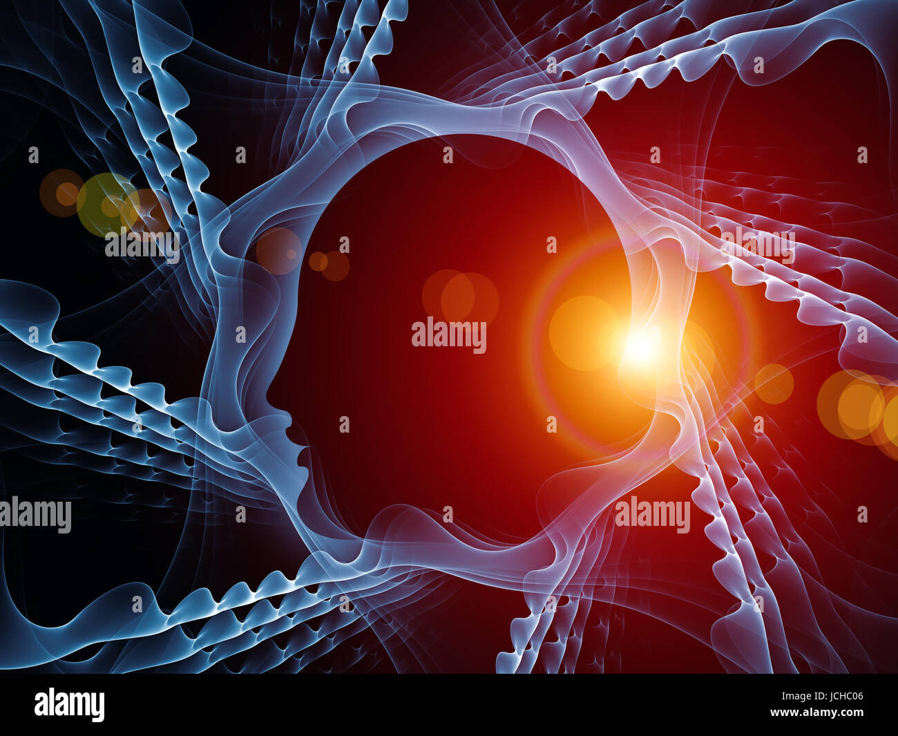 Mind Geometry series. Backdrop of Human profile, math and design ...