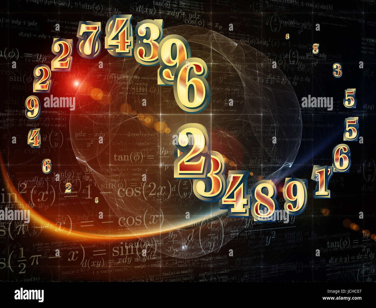 Space Geometry series. Creative arrangement of Math, geometry and ...