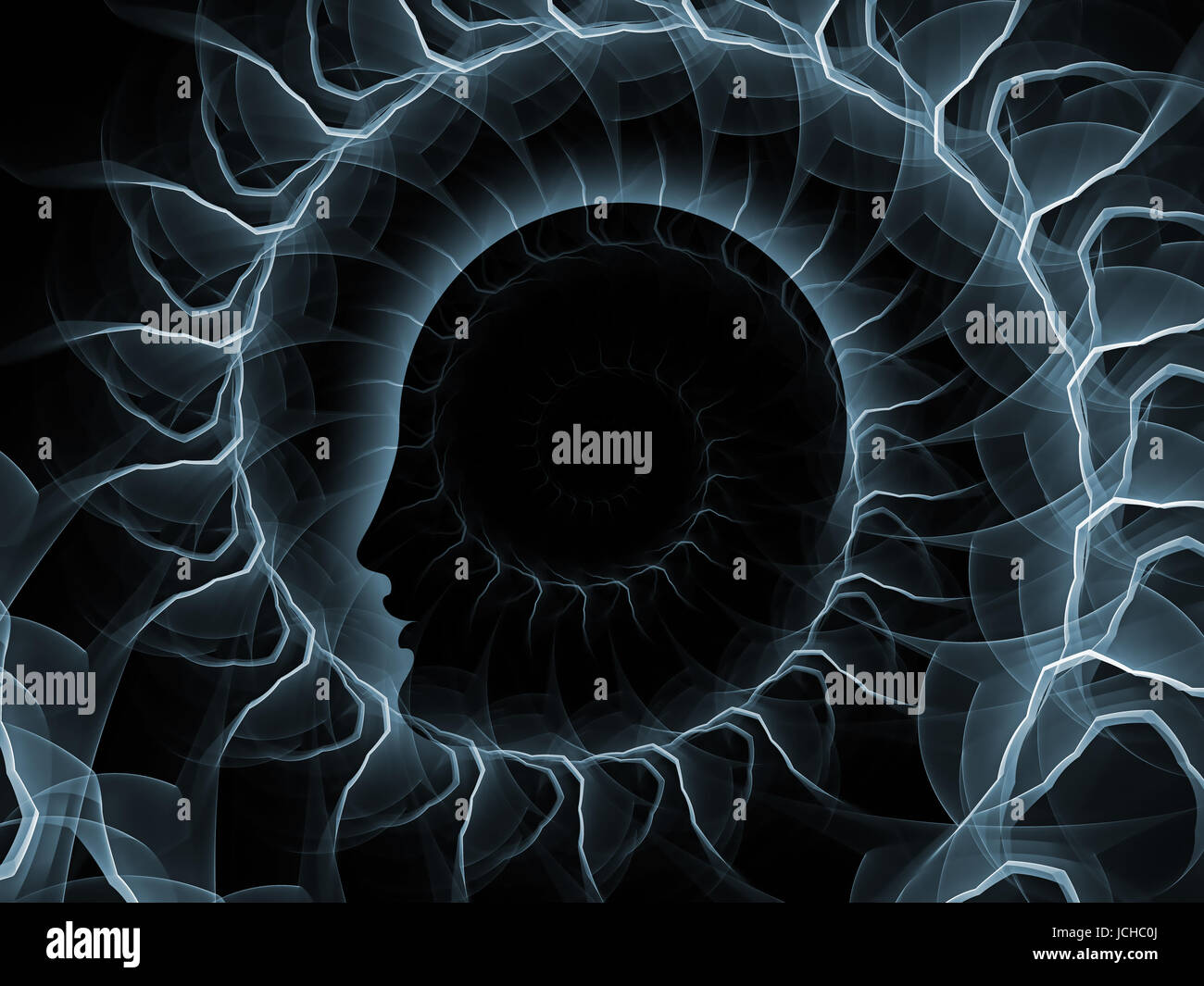 Mind Geometry series. Backdrop composed of Human profile, math and ...