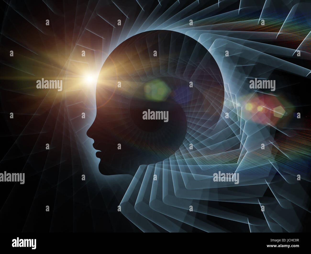 Mind Geometry series. Backdrop composed of Human profile, math and ...