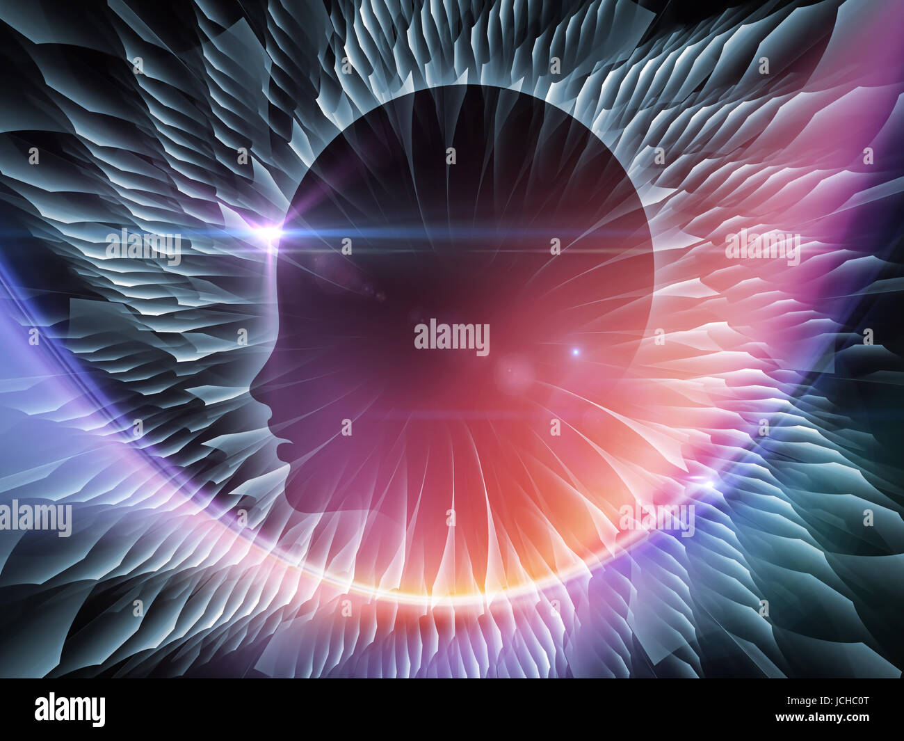 Mind Geometry series. Backdrop composed of Human profile, math and ...