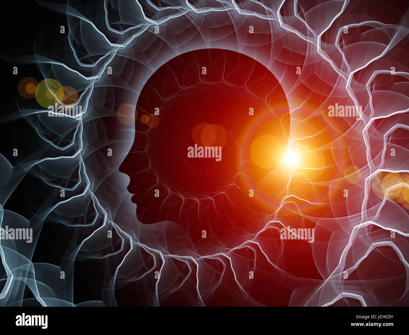 Mind Geometry series. Backdrop composed of Human profile, math and ...