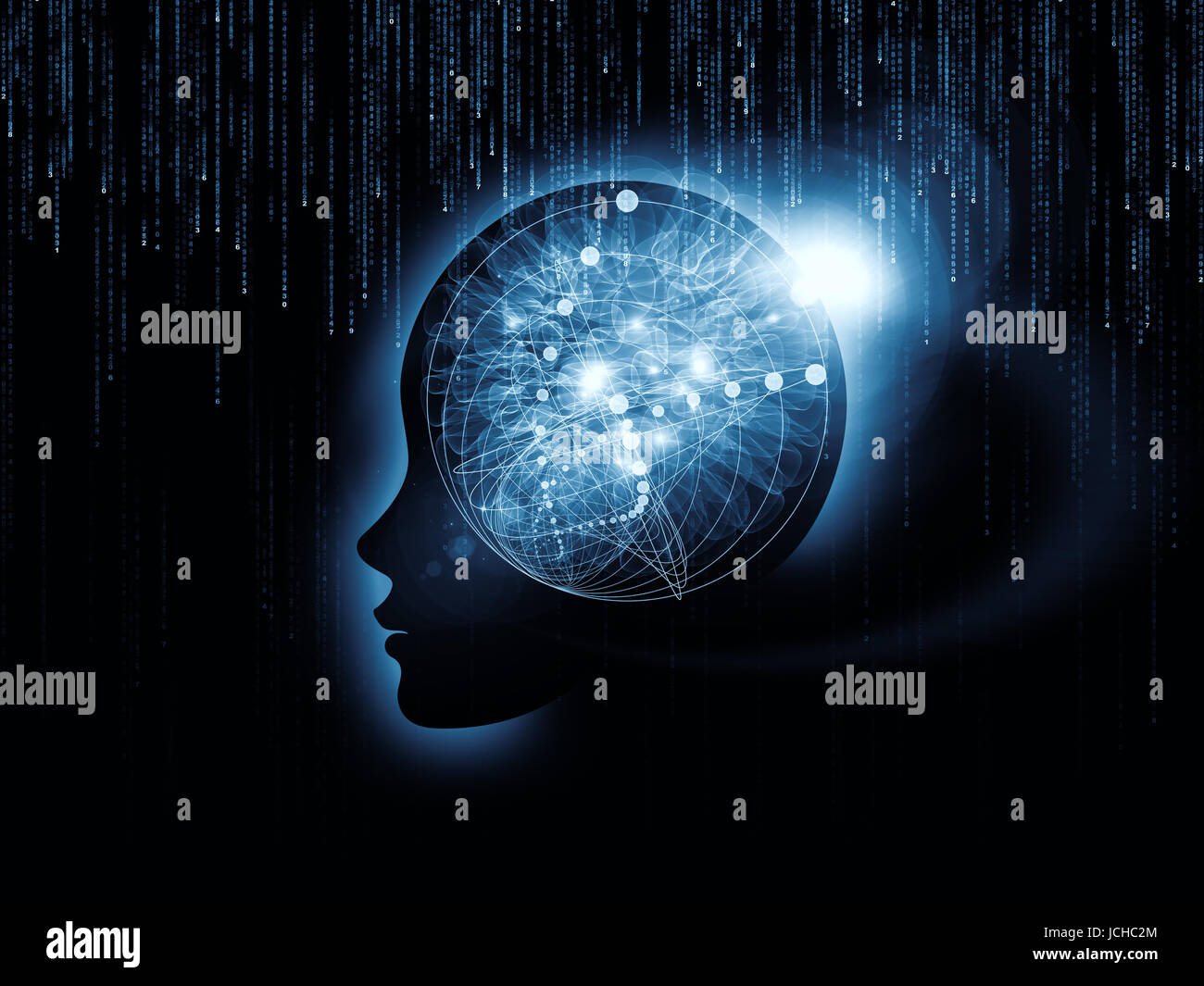 Mind Geometry series. Background design of Human profile, math and ...