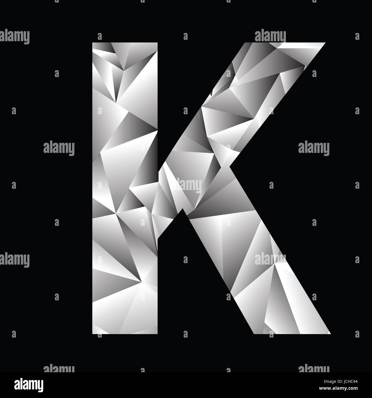 illustration with crystal letter K on a black background Stock Photo ...