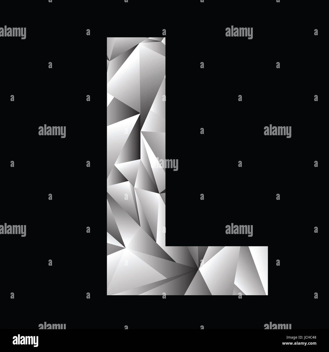 illustration with crystal letter L on a black background Stock Photo ...